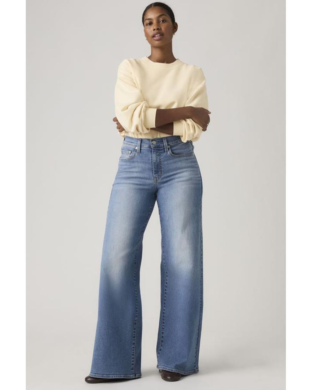 Levi's 728 High Rise Wide Leg Jeans in Blue | Lyst UK