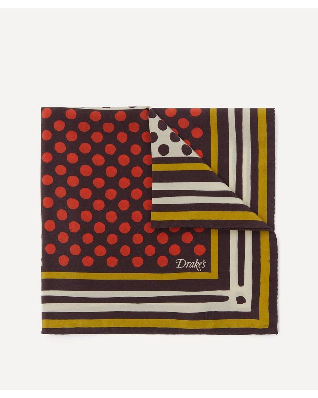 Drake's Polka Dot Silk Pocket Square in Red for Men | Lyst UK