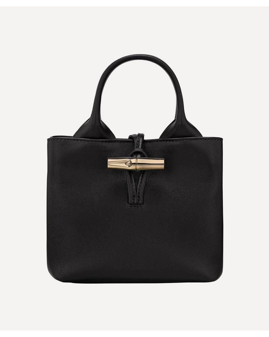 Longchamp Extra-Small Le Roseau Sleek Top Handle Bag in Black | Lyst UK