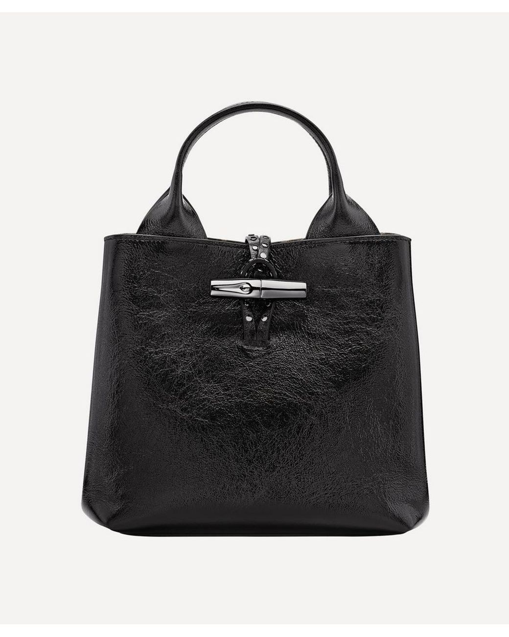 Longchamp Small Le Roseau Rock Top Handle Bag in Black | Lyst UK