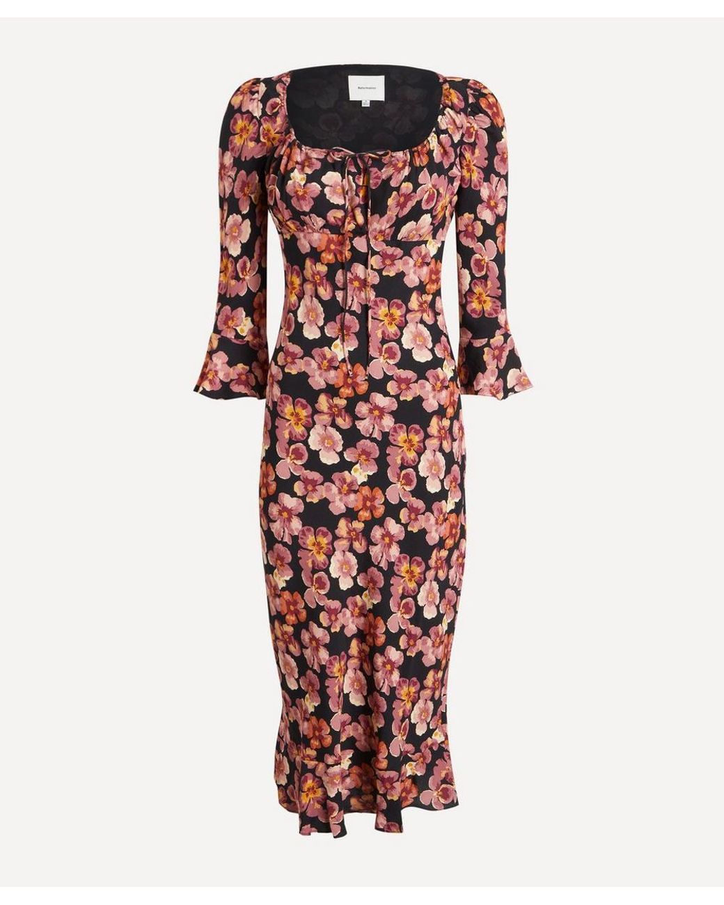 Reformation Kiley Floral Midi Dress in Red | Lyst