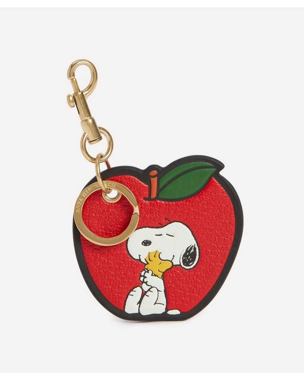 Anya Hindmarch Peanuts Snoopy And Woodstock Apple Key Charm in Red | Lyst