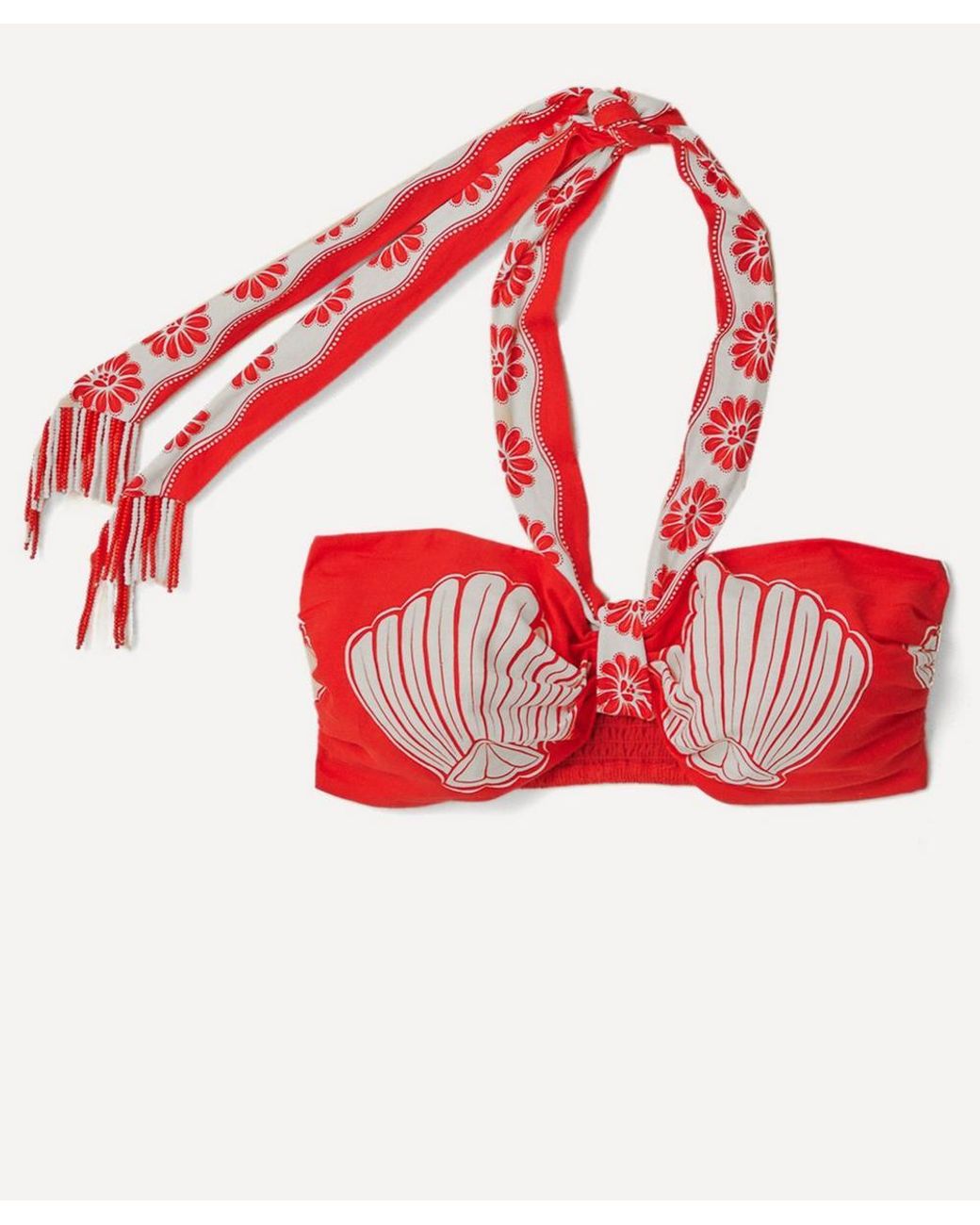 FARM Rio Ainika Shell Crop Top in Red | Lyst