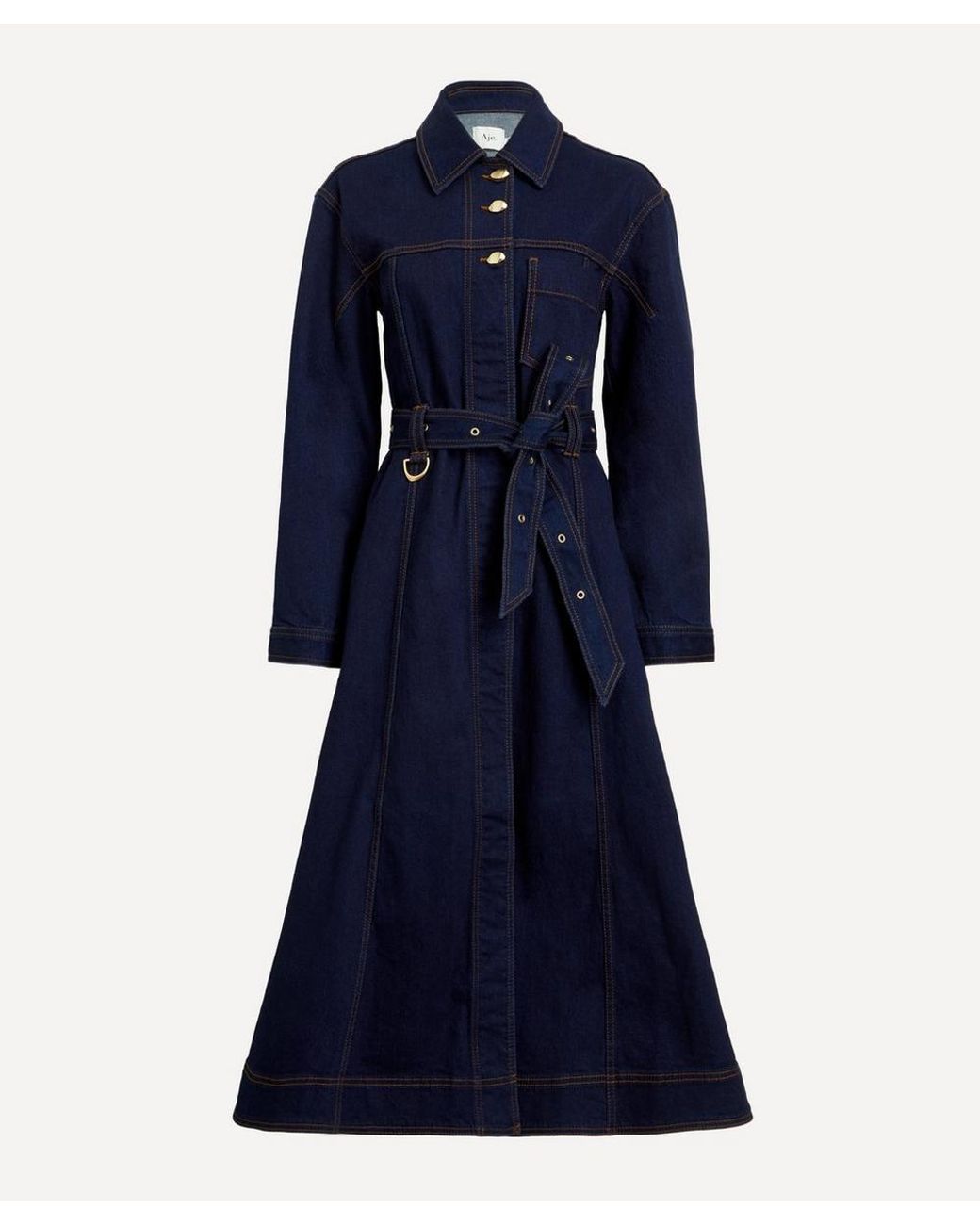 Aje. Resonance Denim Midi Dress in Blue | Lyst