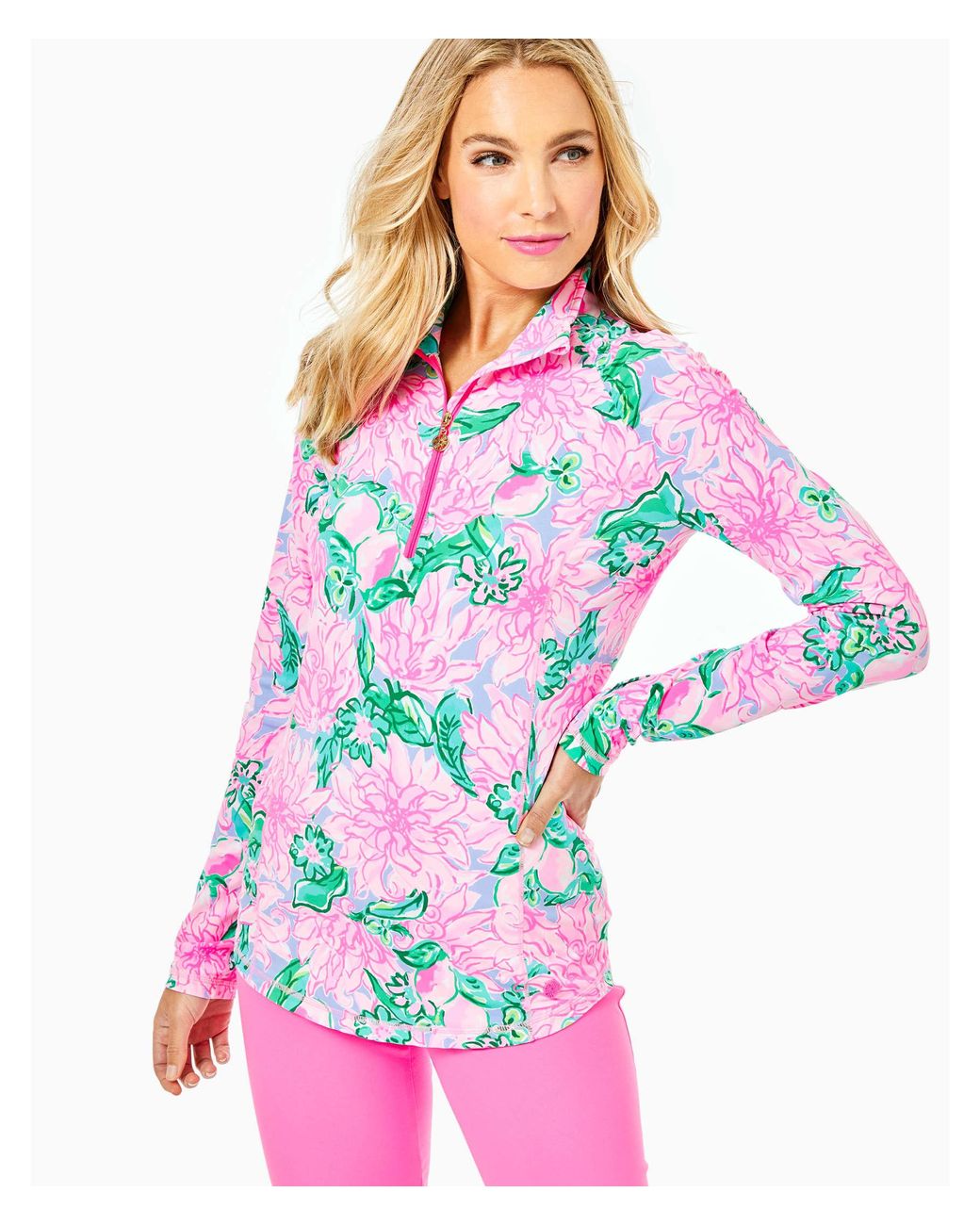 Lilly Pulitzer Synthetic Upf 50 Luxletic Justine Pullover In Pink Lyst