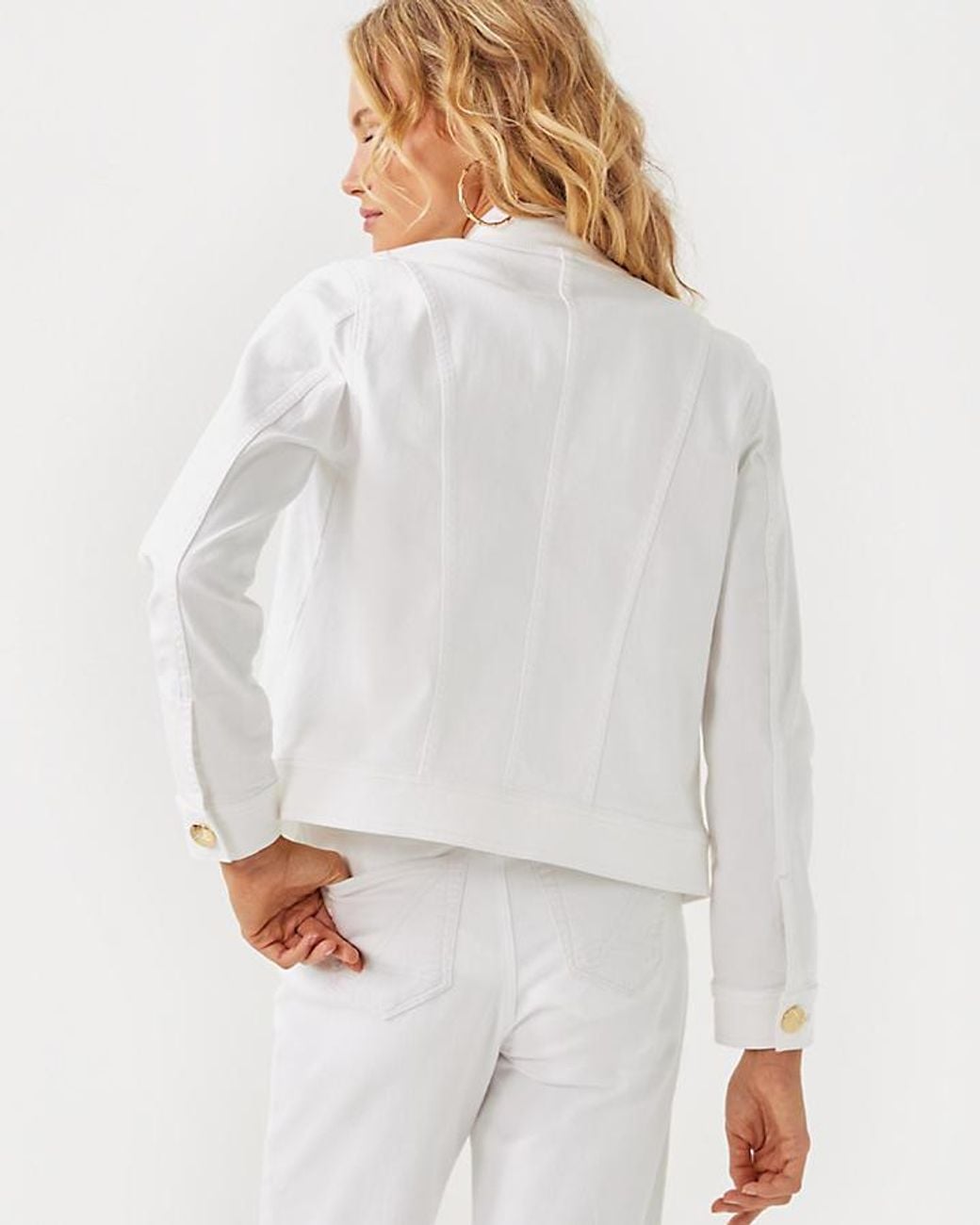 Lilly Pulitzer Shepa Denim Jacket in White | Lyst
