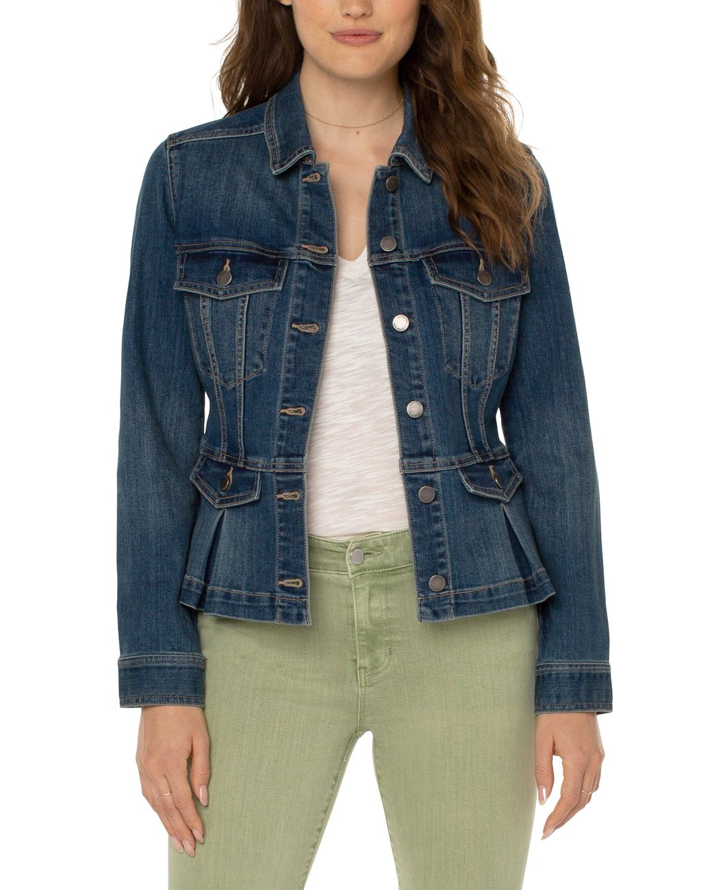 Liverpool Jeans Company Peplum Denim Jacket In Blue Lyst