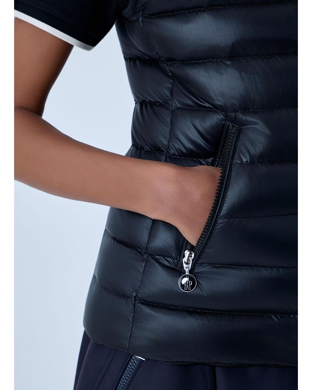 Moncler Glygos Short Down Vest in Blue | Lyst UK