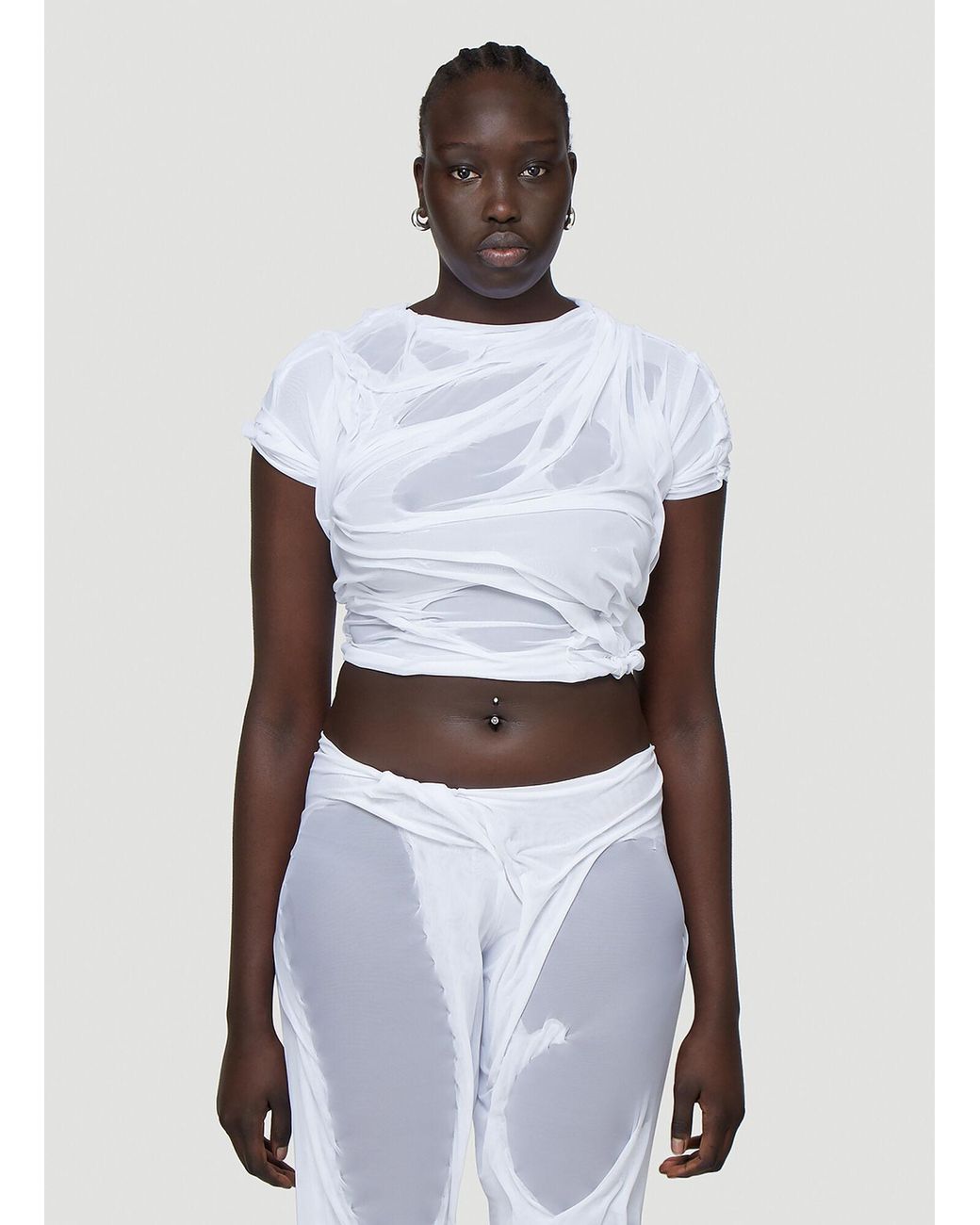 DI PETSA Wet-look T-shirt in White | Lyst UK