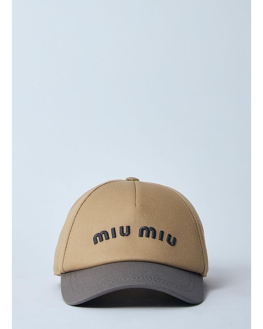 Miu Miu Logo Motif Baseball Cap in Blue | Lyst UK