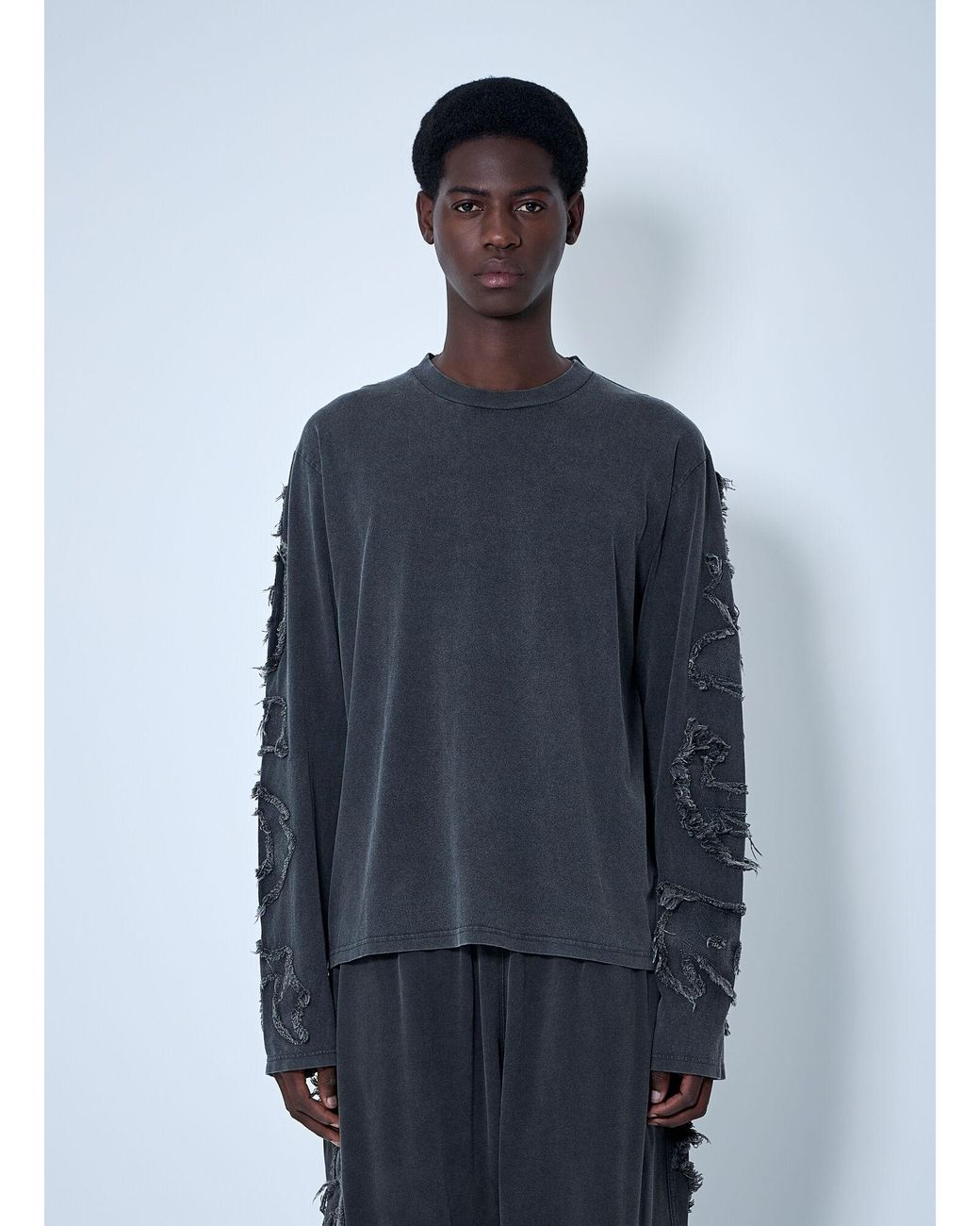 Acne Studios Distressed Logo Motif T-Shirt in Blue for Men | Lyst UK