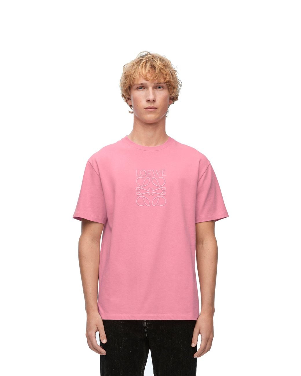Loewe Luxury Regular Fit T-shirt In Cotton in Pink for Men | Lyst