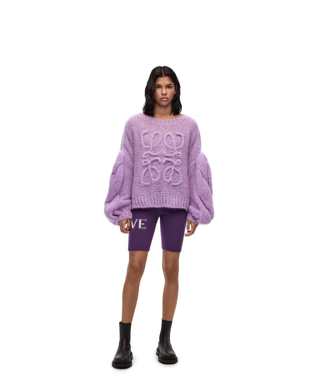 Loewe Anagram Sweater In Mohair in Purple | Lyst