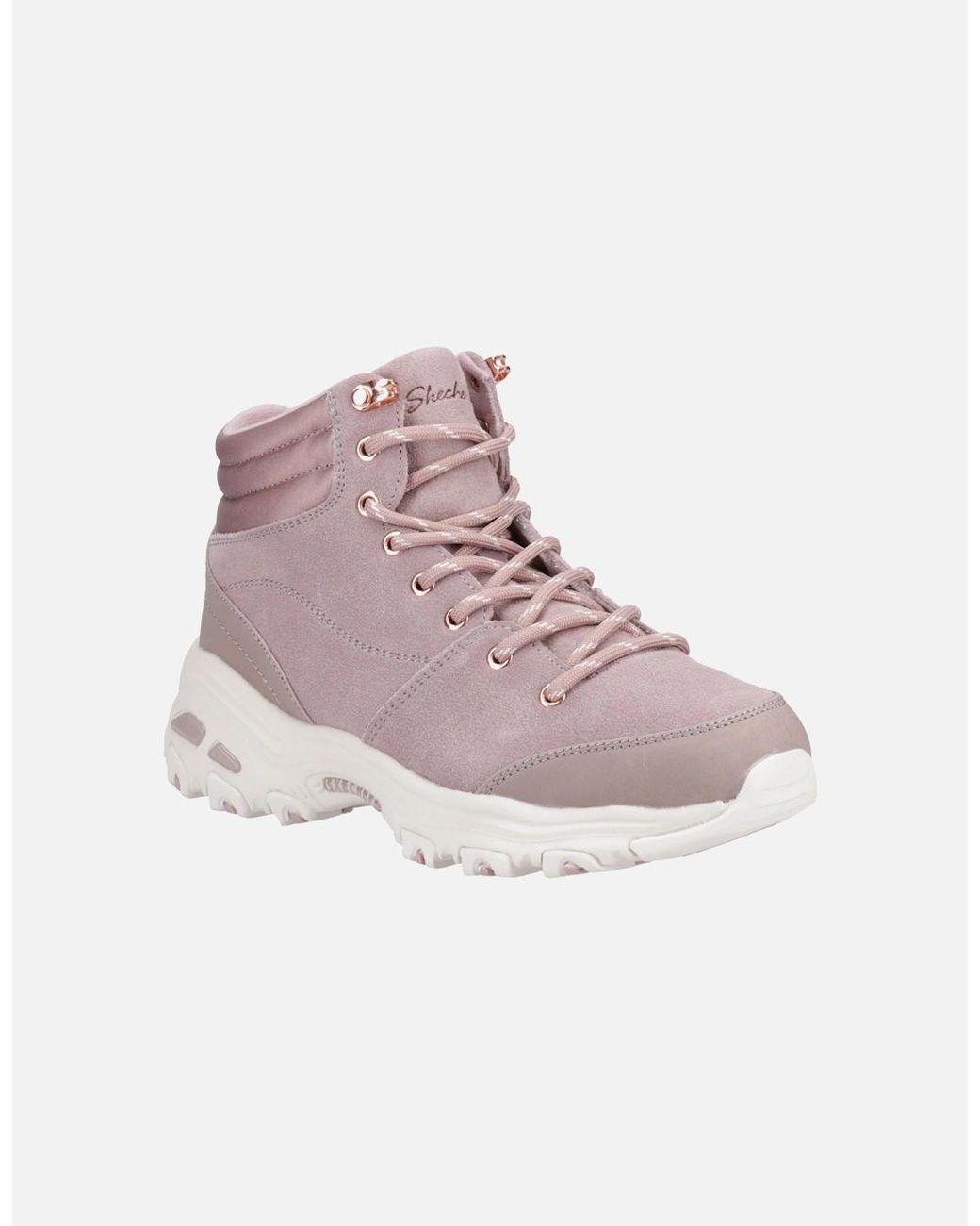 Skechers D'Lites Leather Blush Boots in Pink | Lyst UK