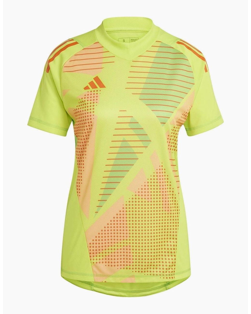 adidas V-Neck Raglan Sleeve Jersey T-Shirt in Yellow | Lyst UK