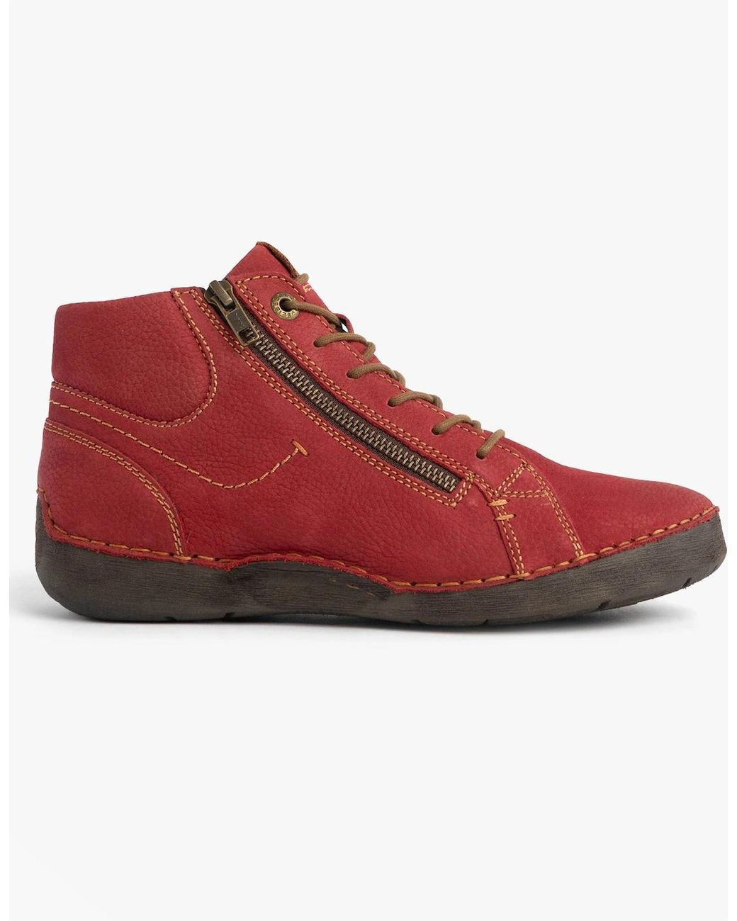 Josef Seibel Fergey 67 Size Zip Boots in Red | Lyst UK