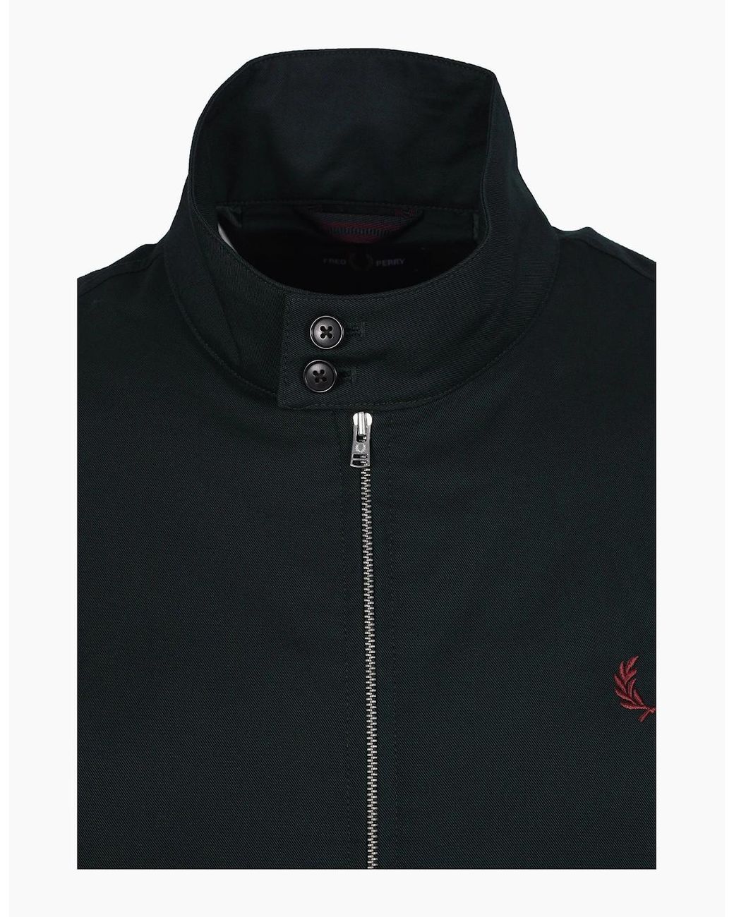 Fred Perry Twill Harrington Jacket in Black for Men | Lyst UK