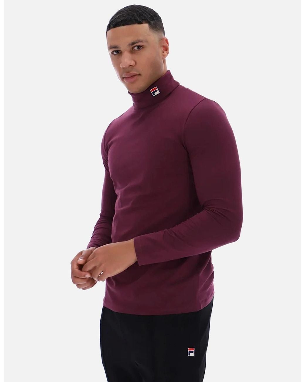 Fila 19Th Classic Roll Neck T-Shirt Fig in Purple for Men | Lyst UK