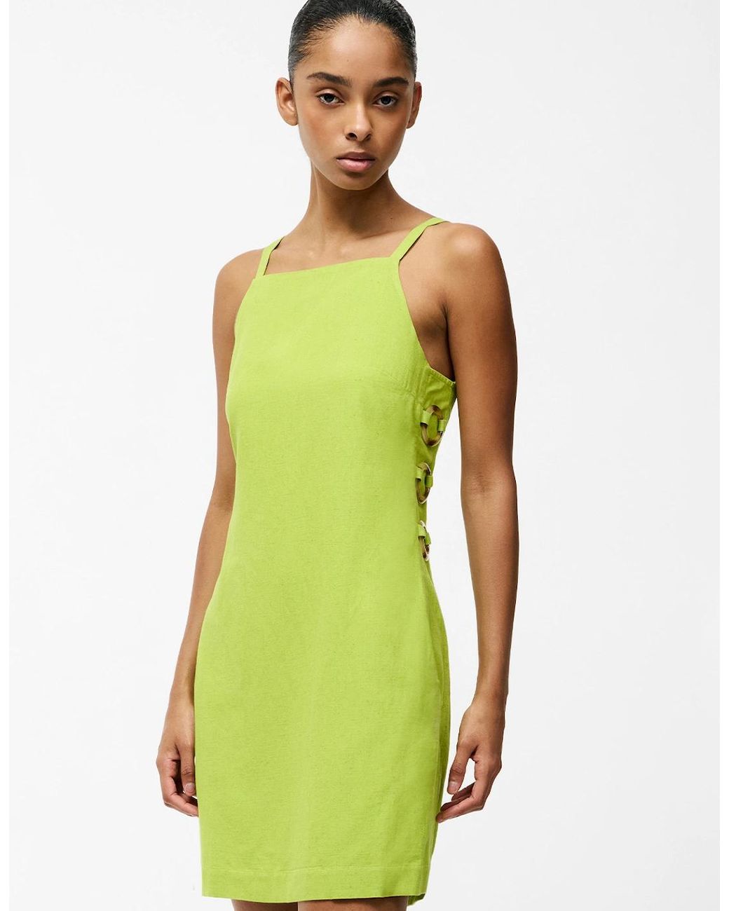 French Connection Ariette Linen Dress Cactus in Green | Lyst UK