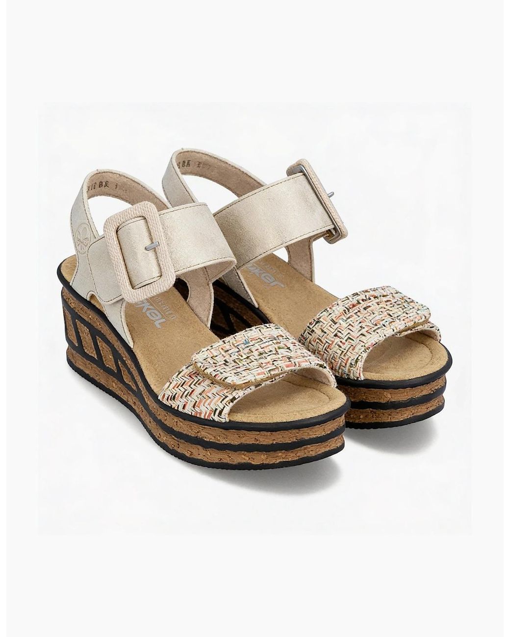 Rieker 68172 Ankle Strap Sandals Oyster Pearl in White | Lyst UK