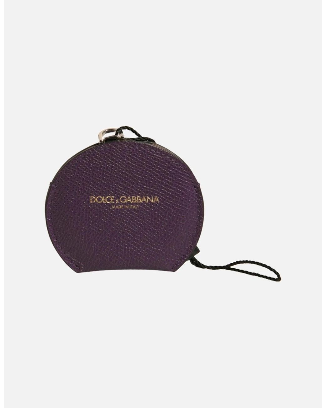 Dolce & Gabbana Leather Hand Mirror Holder With Logo Details in Purple ...