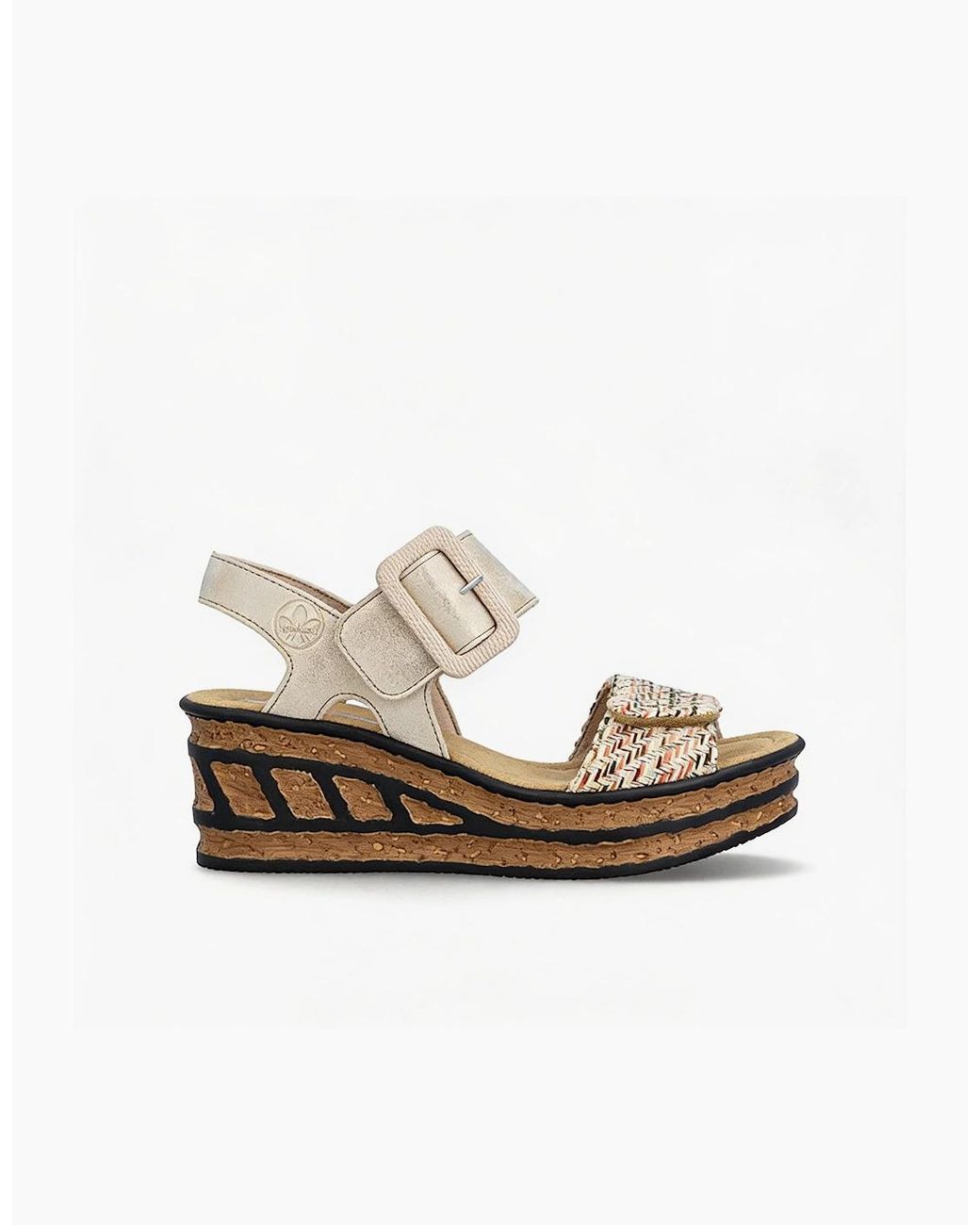 Rieker 68172 Ankle Strap Sandals Oyster Pearl in White | Lyst UK