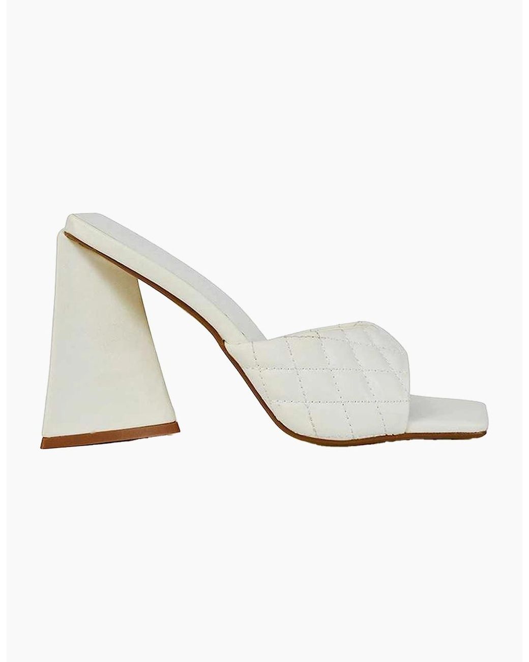 XY London Ladies Maylin Quilted Sculptured Heel High Heels in White ...