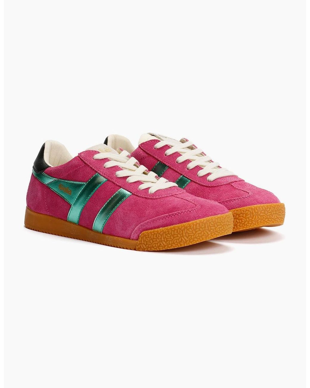 Gola Elan Glitz Suede Fuchsia/Emerald/ Trainers in Pink | Lyst UK