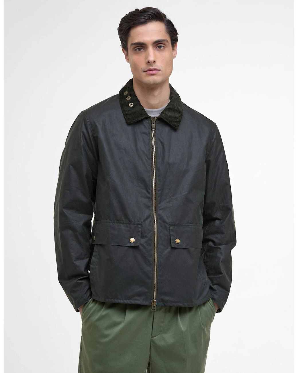 Barbour Marker Wax Jacket in Grey for Men | Lyst UK