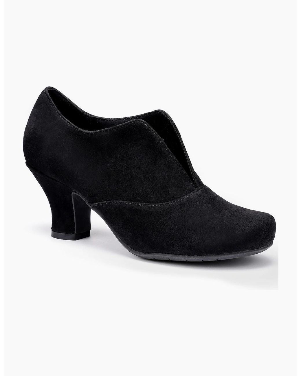 Hotter Waltz Wide Fit High Cut Court Shoes in Black | Lyst UK