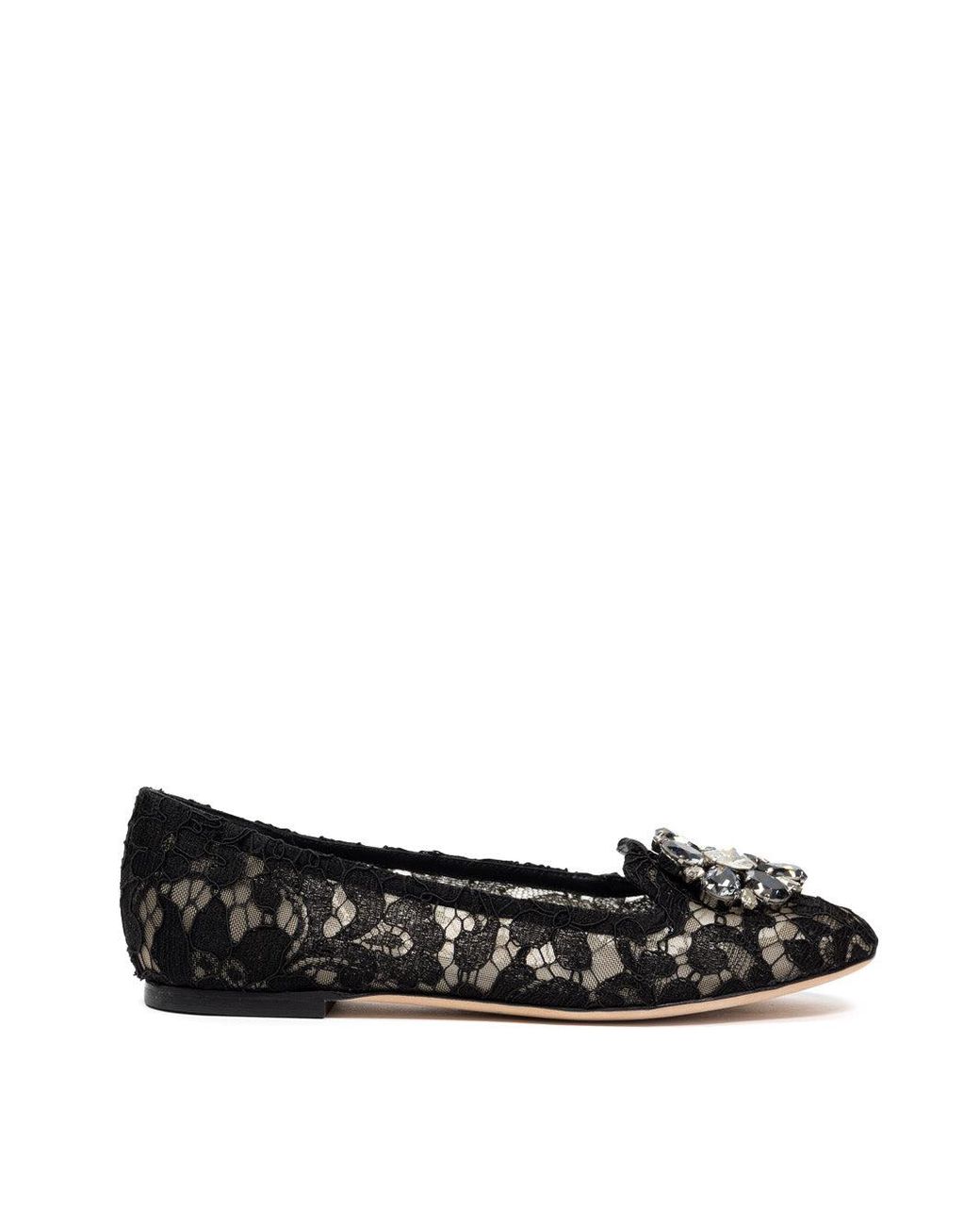 Dolce & Gabbana 'Vally' Ballet Flats With Lace By in Black | Lyst