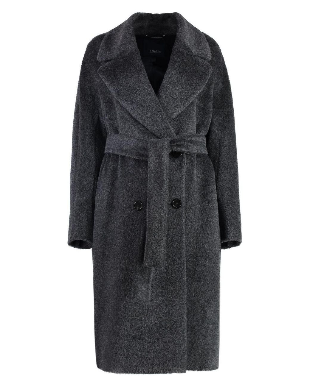 Max Mara Nicole Faux Fur Coat in Black | Lyst