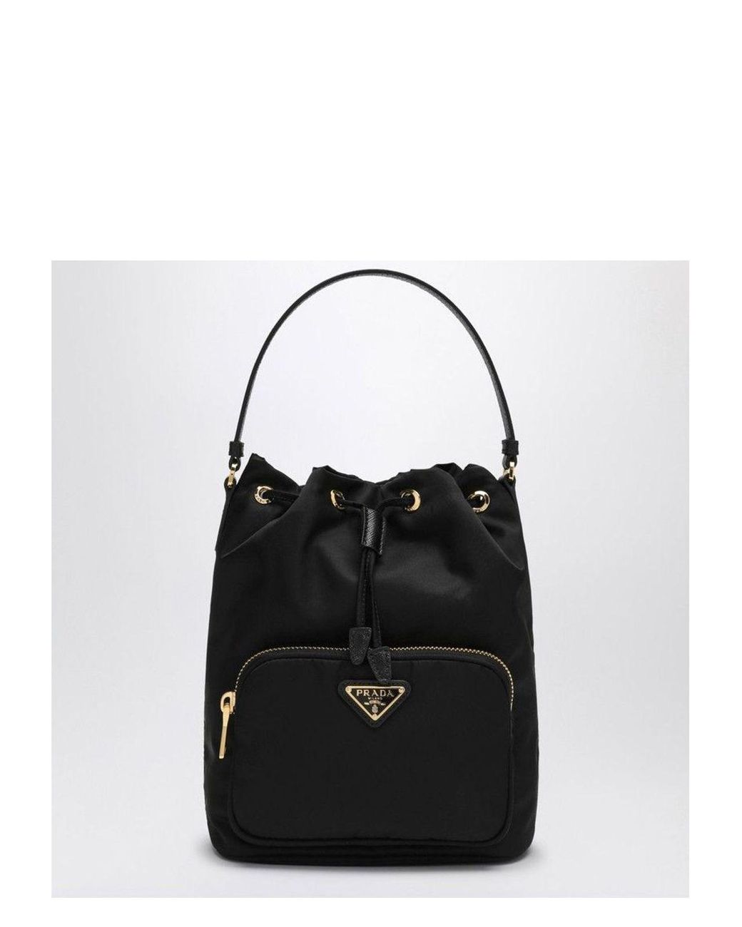 Prada Duet Re-Nylon Bucket in Black | Lyst