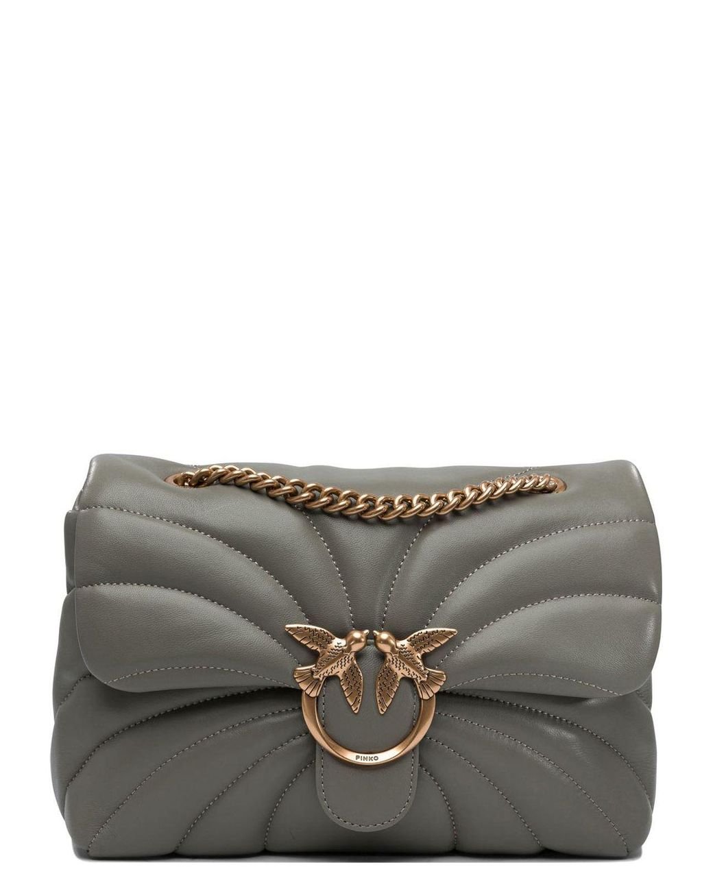 Pinko Love Bag Puff Quilted Butterfly Shoulder Bag in Gray | Lyst