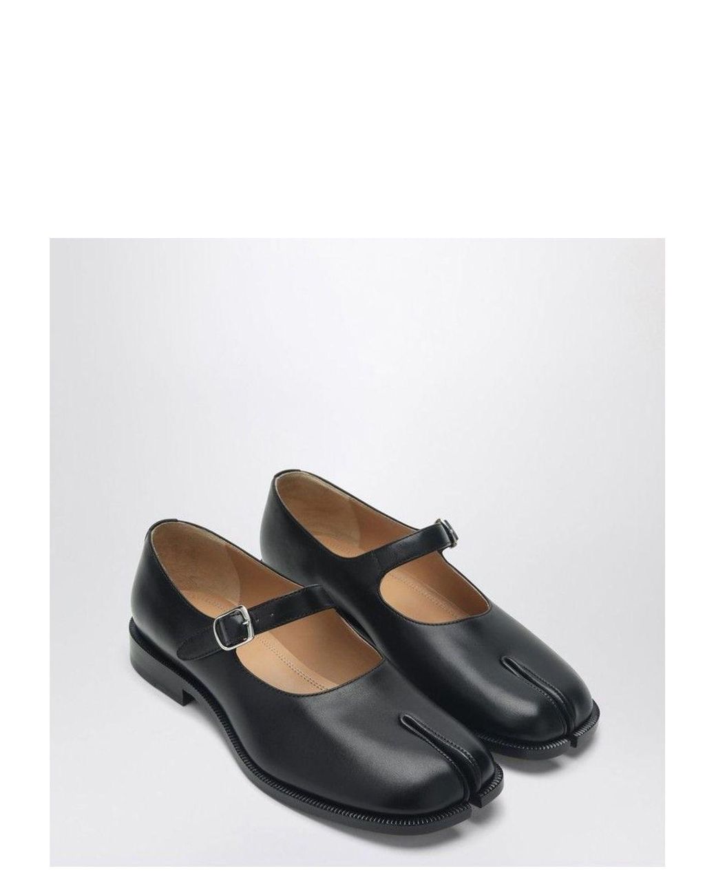 Maison Margiela Leather Mary-Jane Tabi in White | Lyst