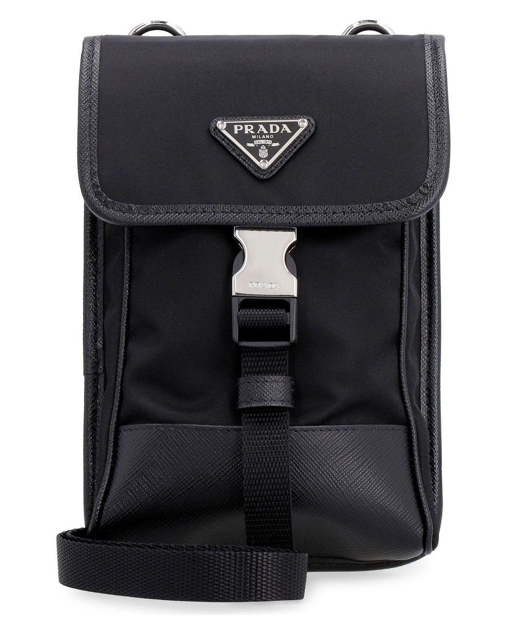 Prada Re-Nylon Mobile Phone Holder in Black for Men | Lyst UK