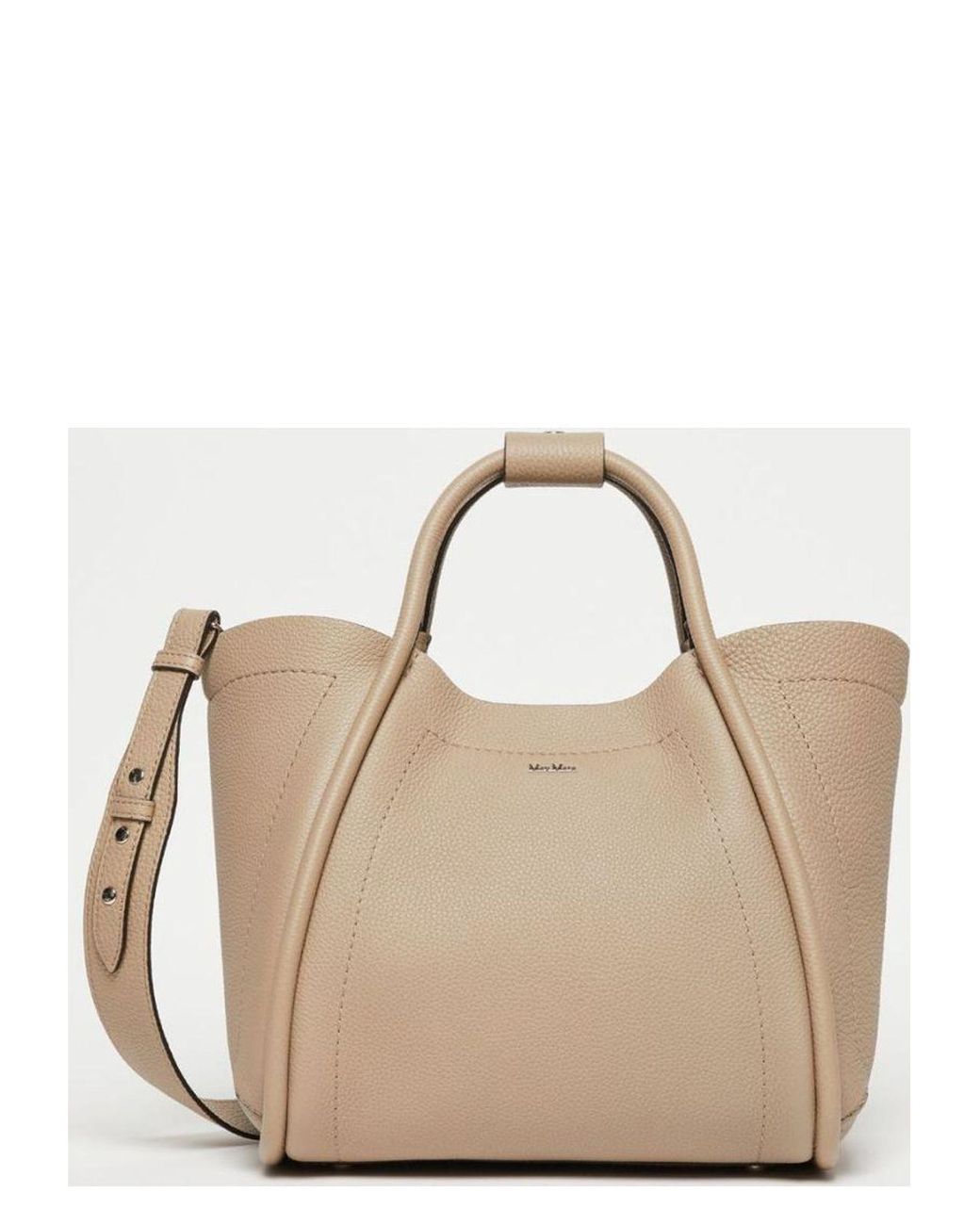 Max Mara Drummedmarines Handbag in Natural | Lyst