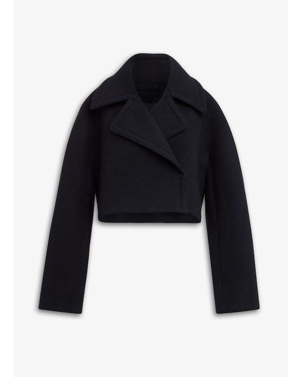 Alaïa Fitted Cut Short Pea Coat in Blue | Lyst