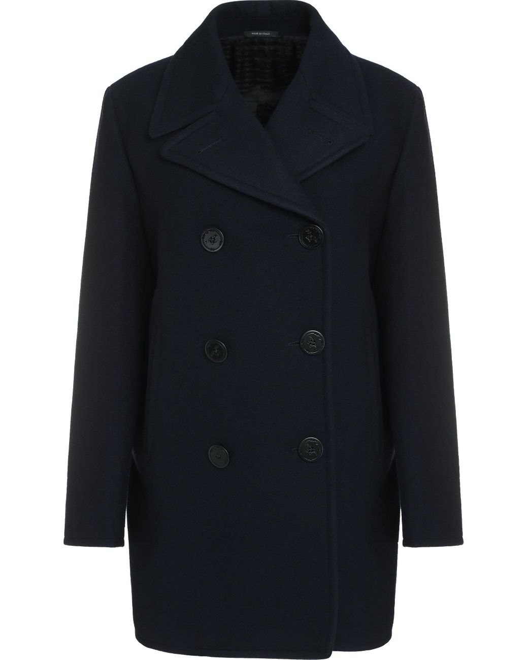 Prada Double-Breasted Wool Coat in Blue | Lyst