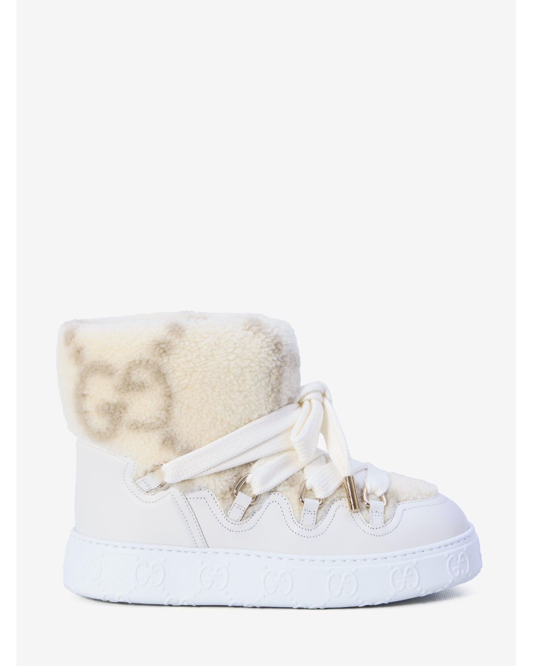 Gucci Wool-Effect Booties in White for Men | Lyst