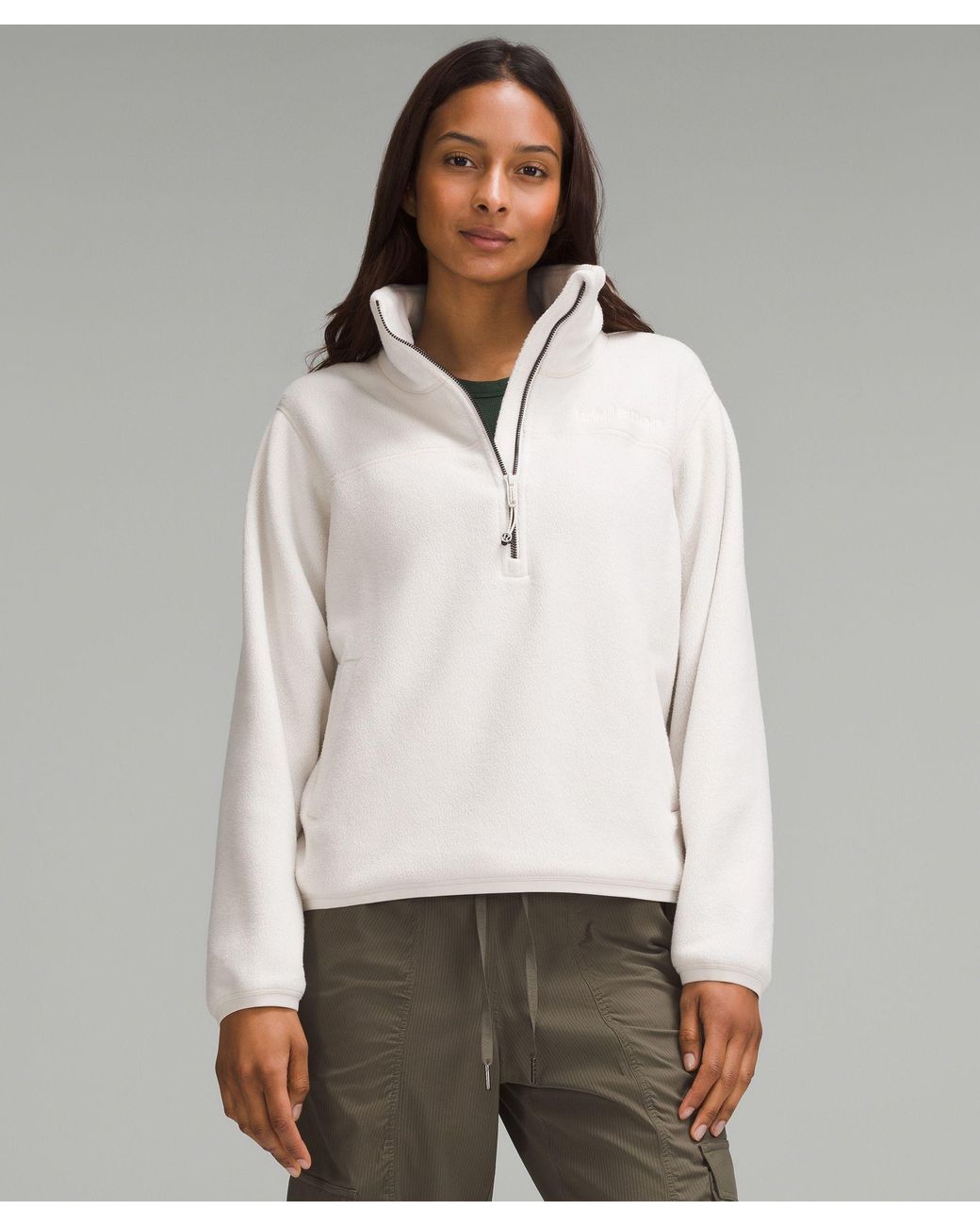 lululemon Half-Zip Fleece Pullover in Gray | Lyst