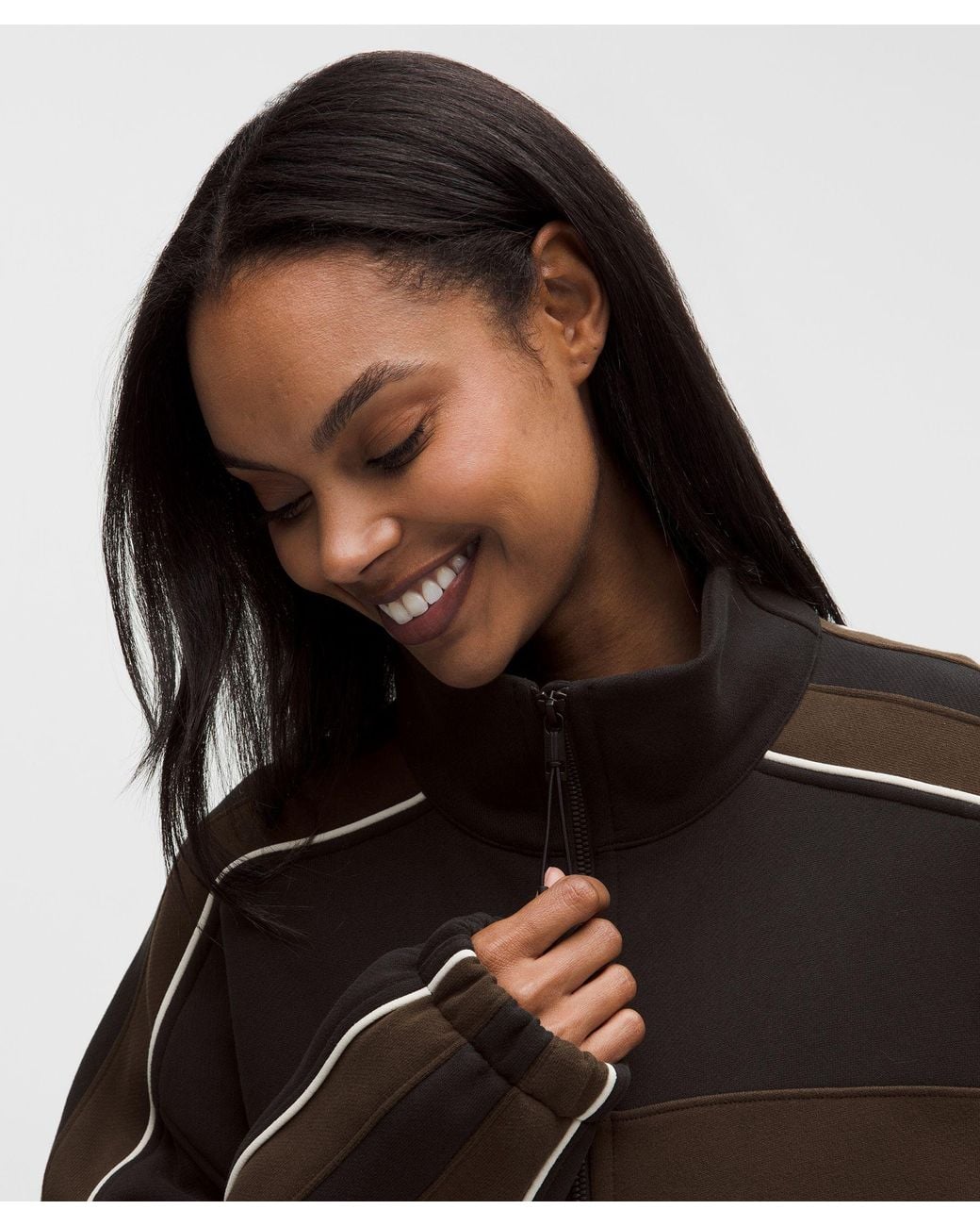 lululemon Steady State Oversized Funnel Full Zip in Black | Lyst