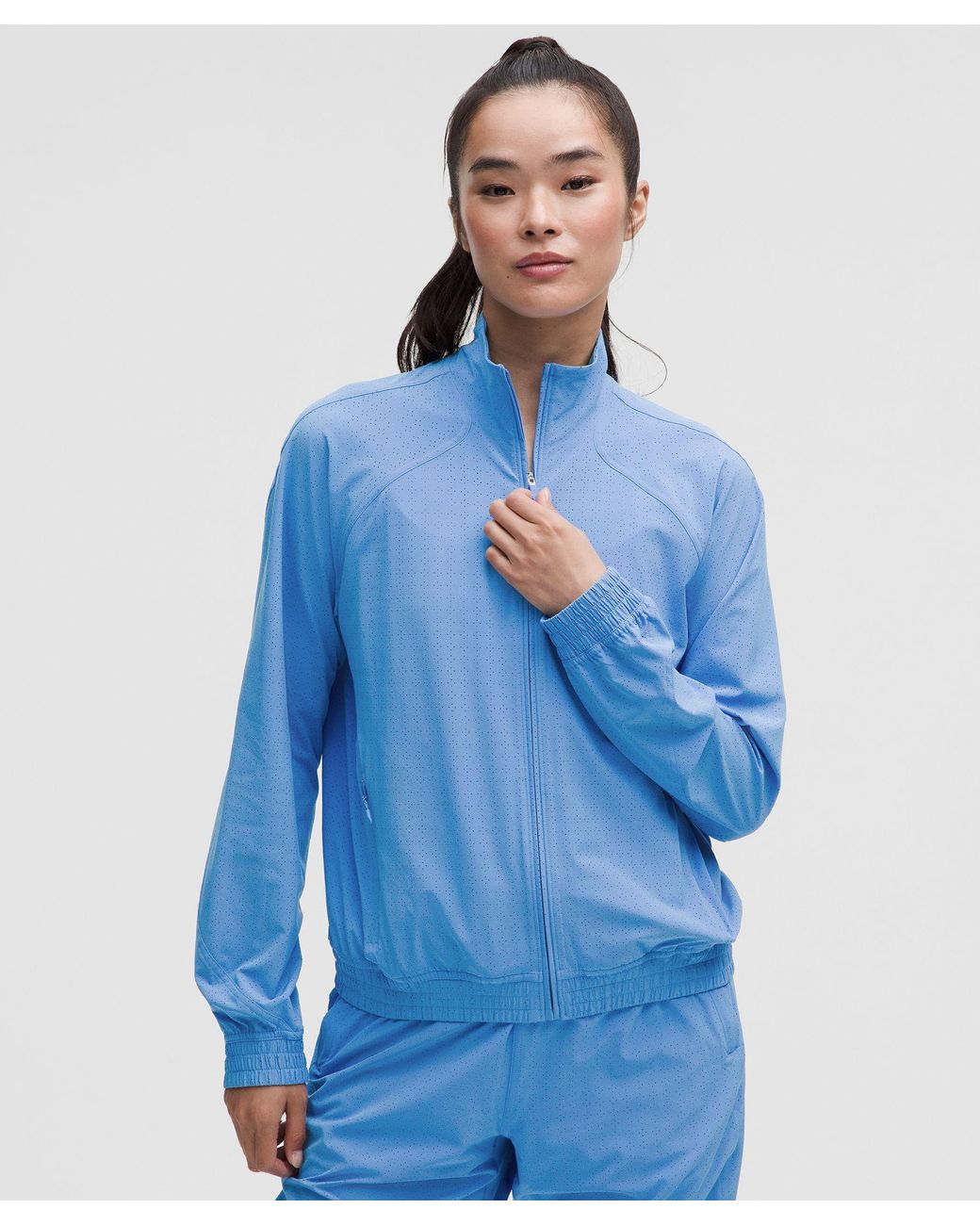 lululemon Adapted State Perforated Track Jacket in Blue | Lyst