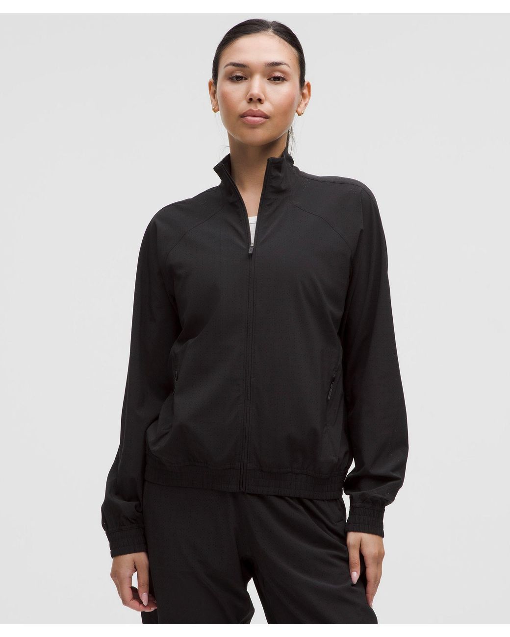 lululemon Adapted State Perforated Track Jacket in Black | Lyst