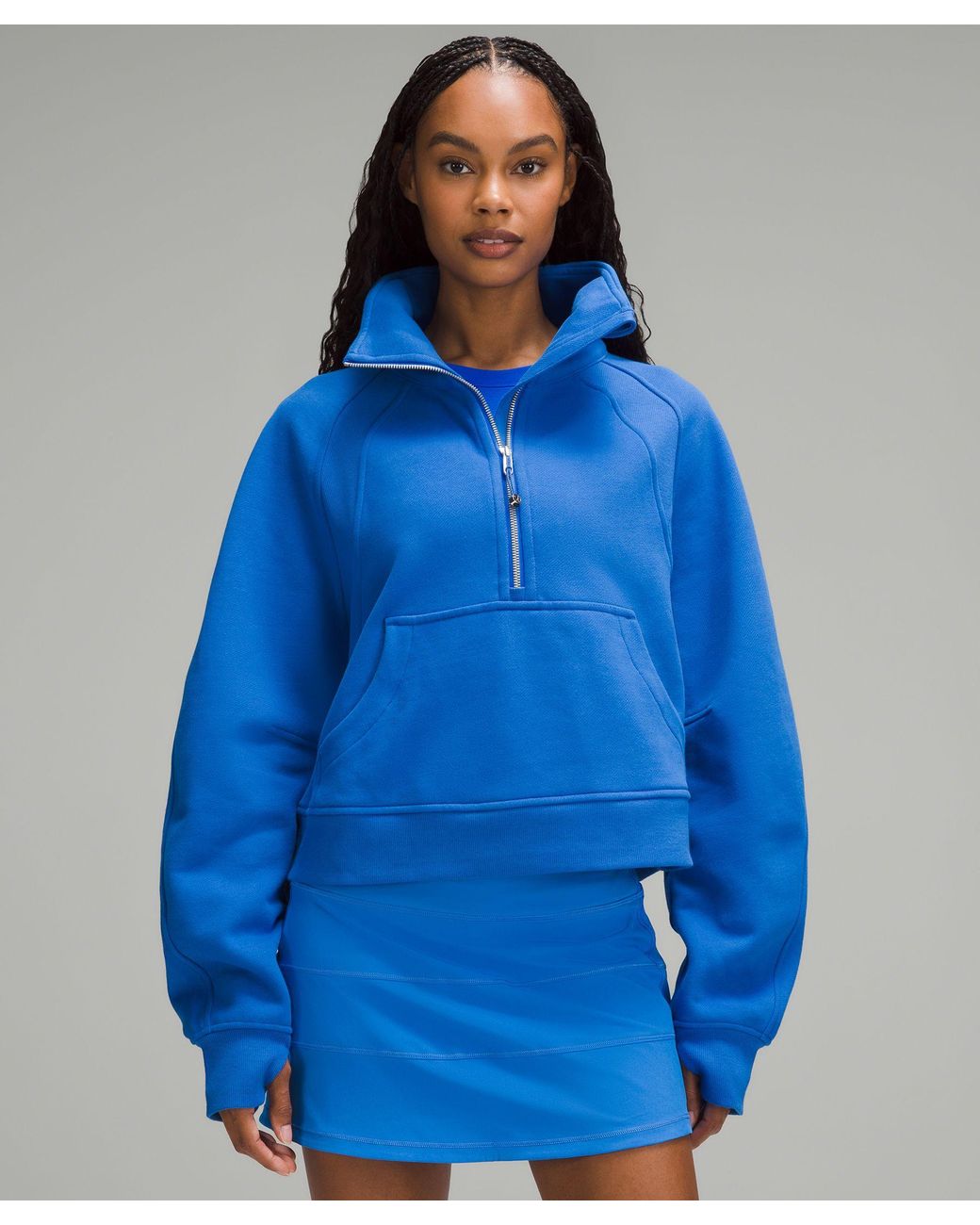lululemon Scuba Oversized Funnel-neck Half Zip in Blue | Lyst