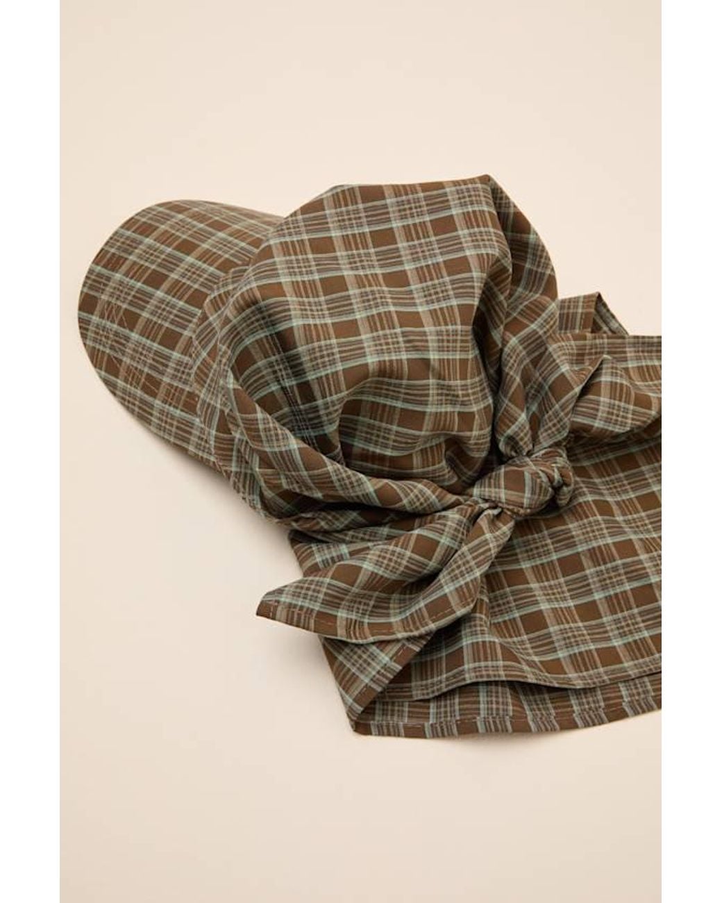 Lulus Watson Plaid Scarf Baseball Cap in Natural | Lyst UK