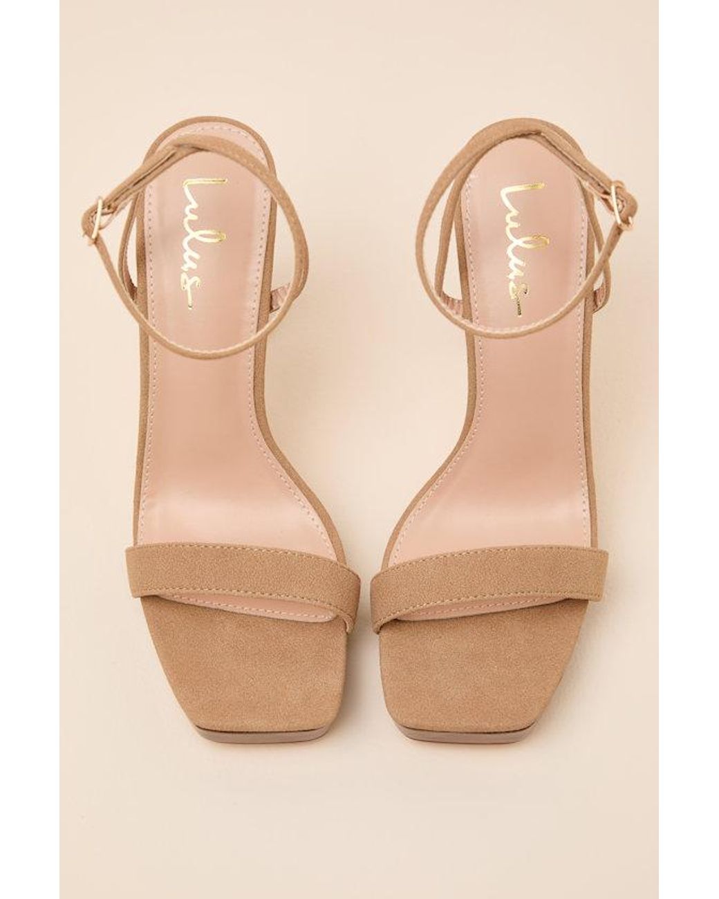 Lulus Linda Suede Platform Ankle Strap High Heel Sandals in Natural ...