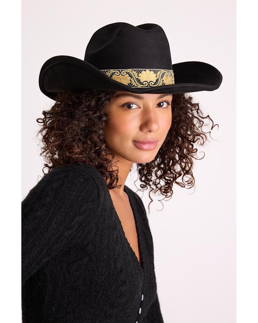 Lulus Solon Embroidered Band Western Hat in Black | Lyst UK