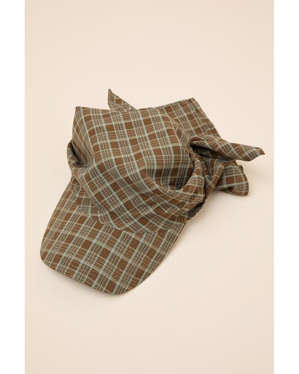 Lulus Watson Plaid Scarf Baseball Cap in Natural | Lyst UK
