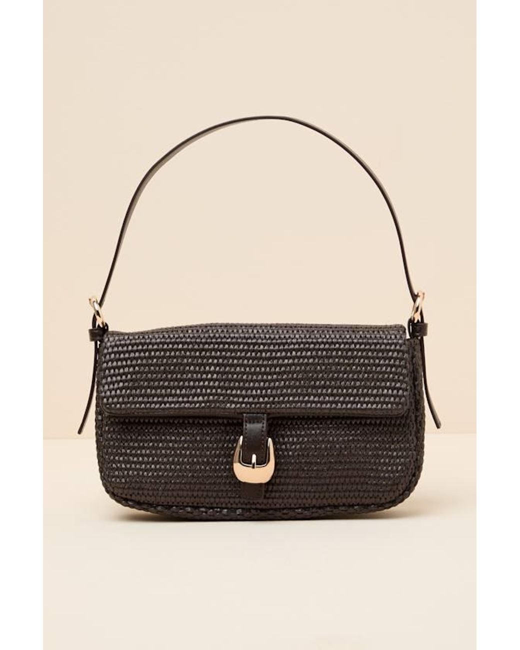 Lulus Faleen Chocolate Woven Raffia Shoulder Bag in Brown | Lyst